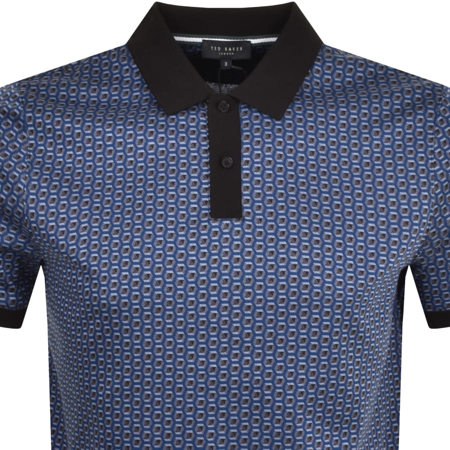 Ted Baker Waysub Geo Polo T Shirt Blue | Mainline Menswear